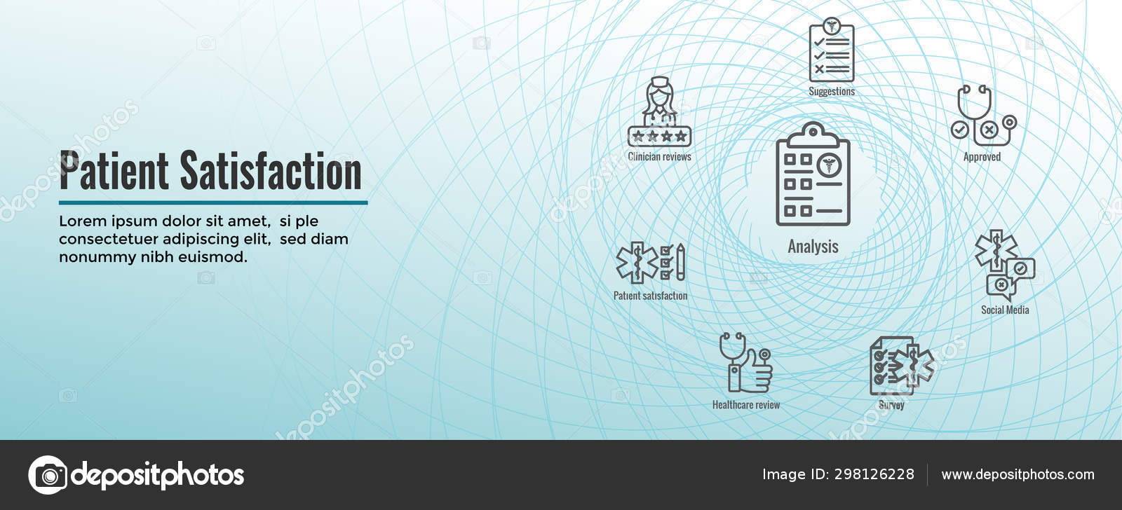 Patient Satisfaction Icon Set & Web Header Banner Stock Vector by ...