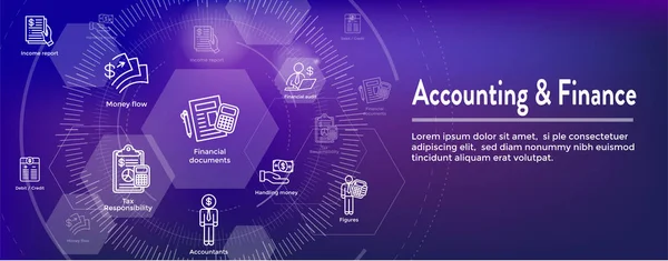 Accountant or Accounting Icon Set & Web Header Banner Stock Vector by ...