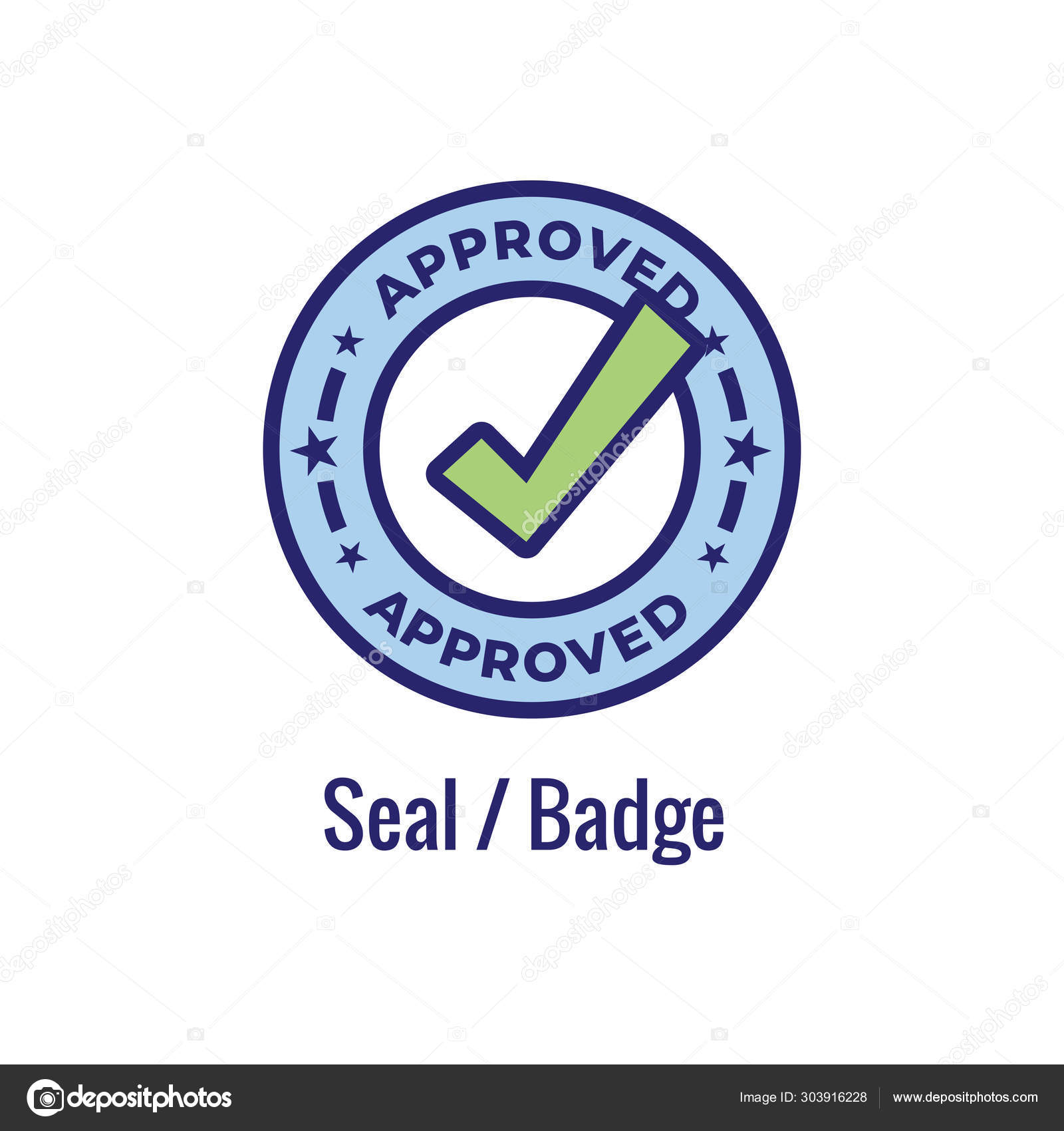 Approval and Signature Icon with approved imagery - to show some Stock ...