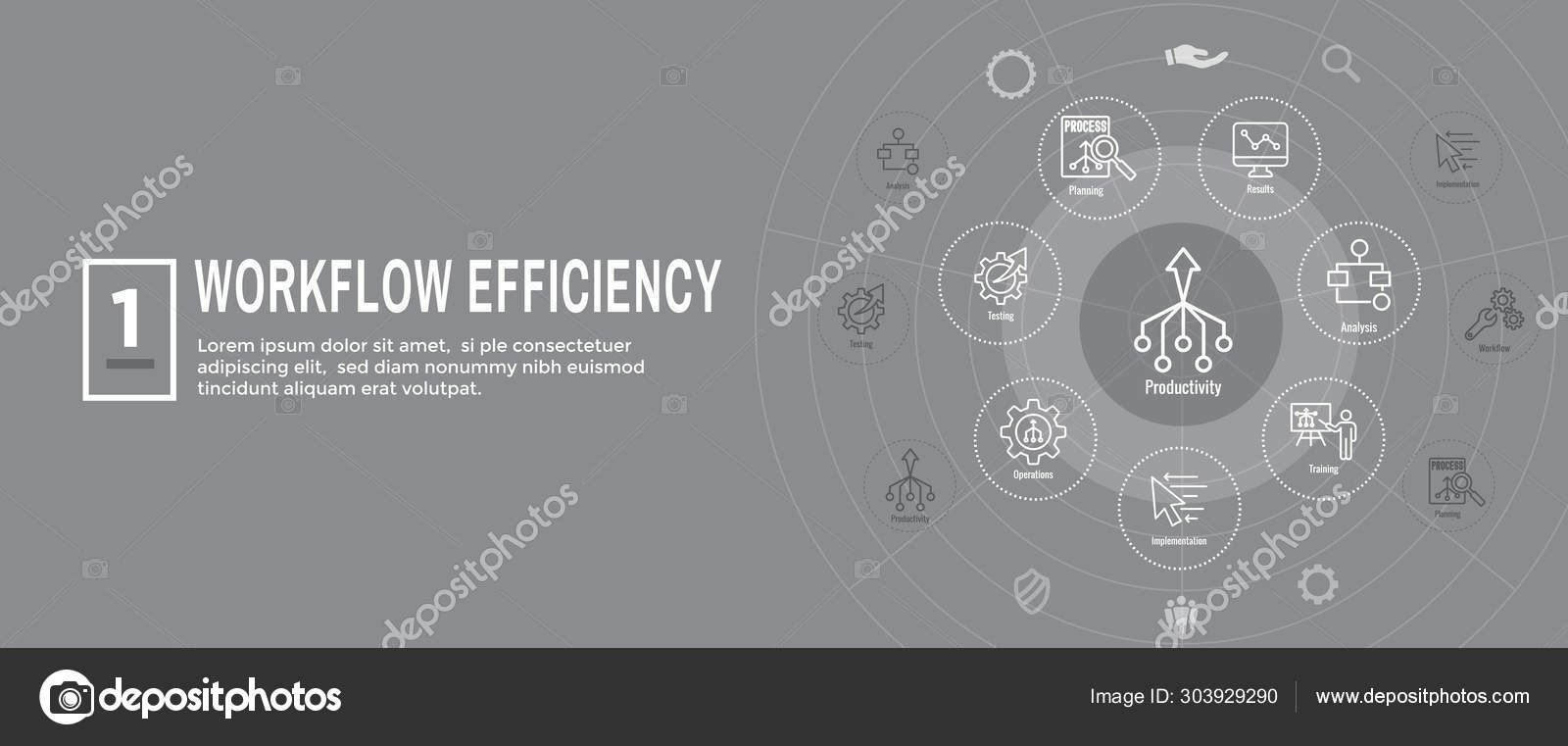 Workflow Efficiency Icon Set and Web Header Banner with Operatio Stock Vector Image by ...