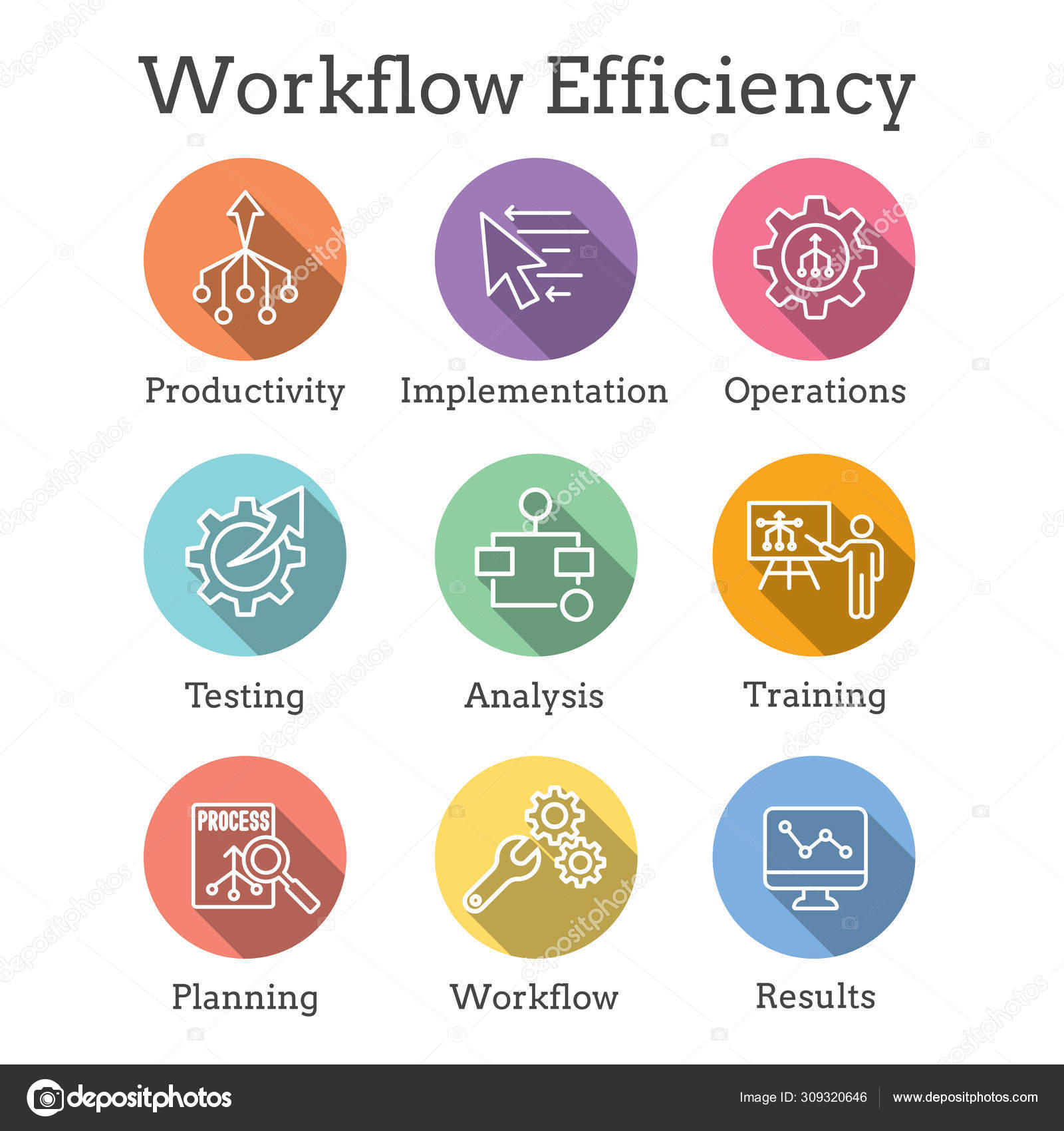 Workflow Efficiency Icon Set - has Operations, Processes, Automa Stock Vector by ©bearsky23 ...