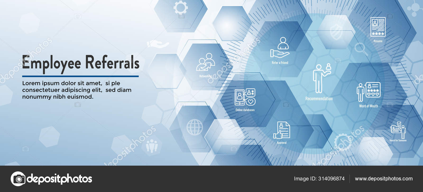 Employee Referrals Icon Set & Web Header Banner Stock Vector Image by ...