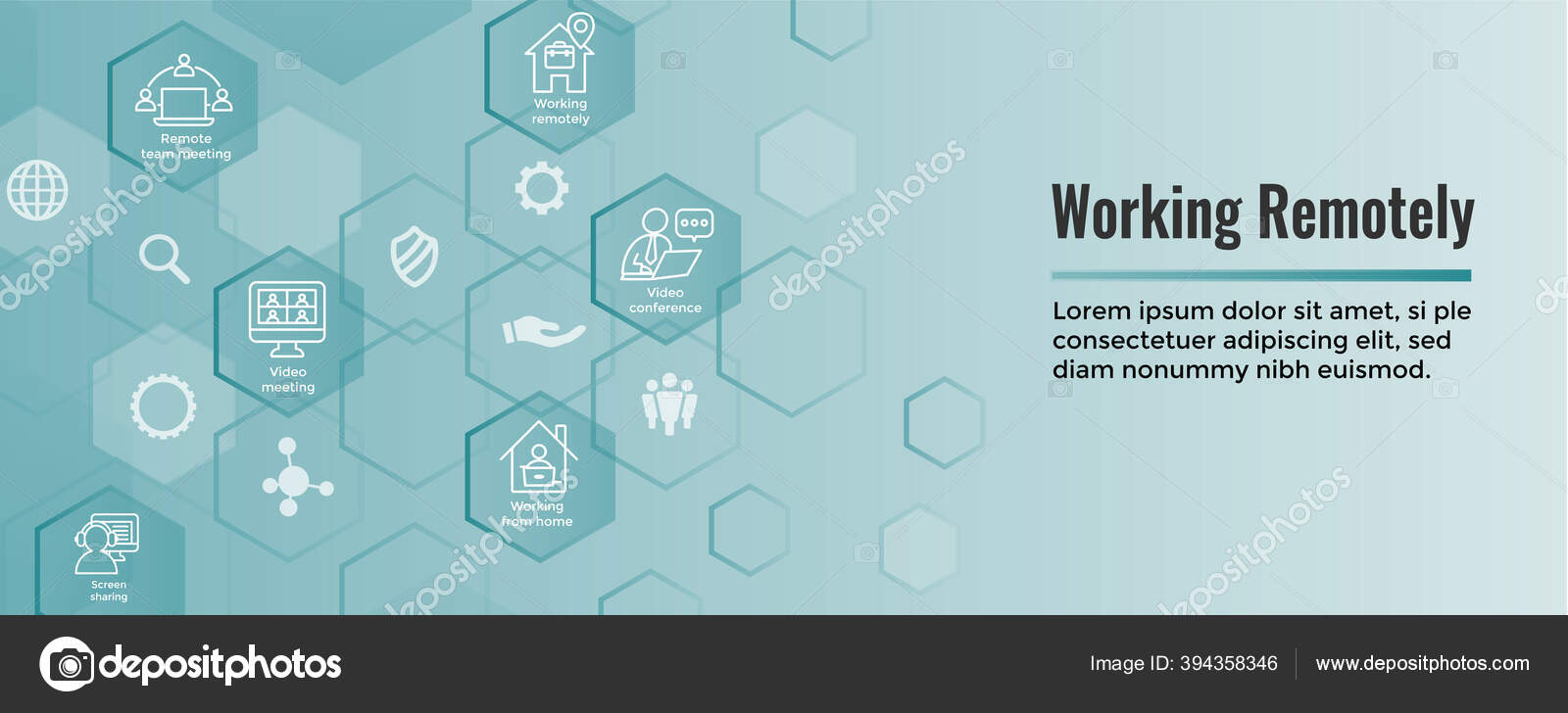 Remote Work Icon Set Web Header Banner Stock Vector by ©bearsky23@yahoo ...