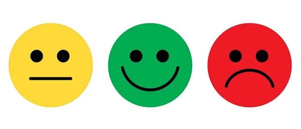 Red Yellow Green Smileys Face Symbols Flat Stile Vector Illustration ...