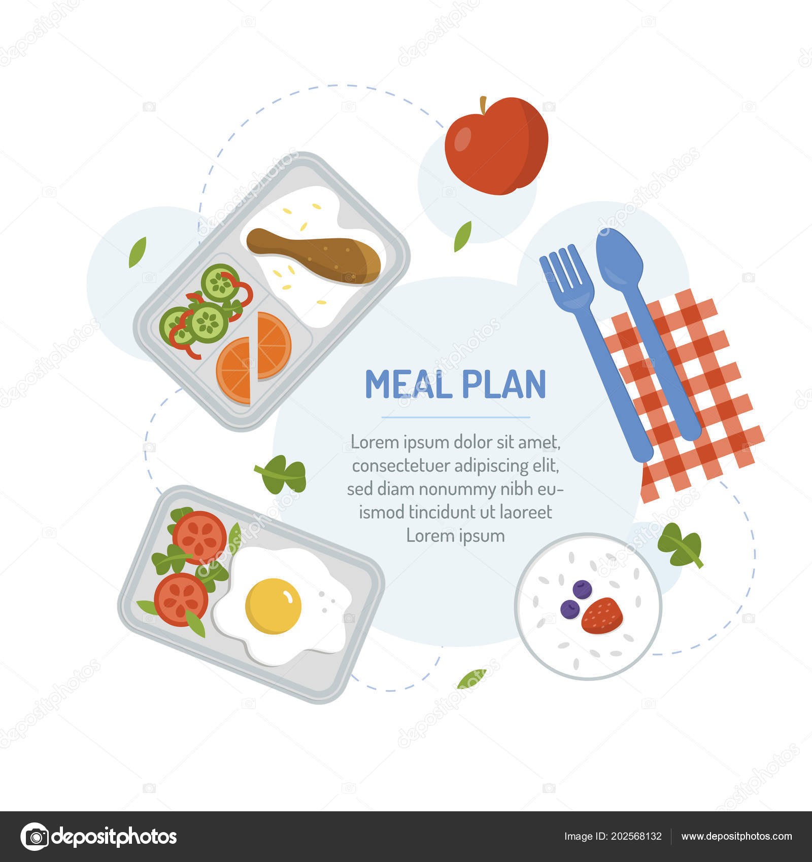 Meal plan banner ⬇ Vector Image by © KatyFlaty | Vector Stock 202568132