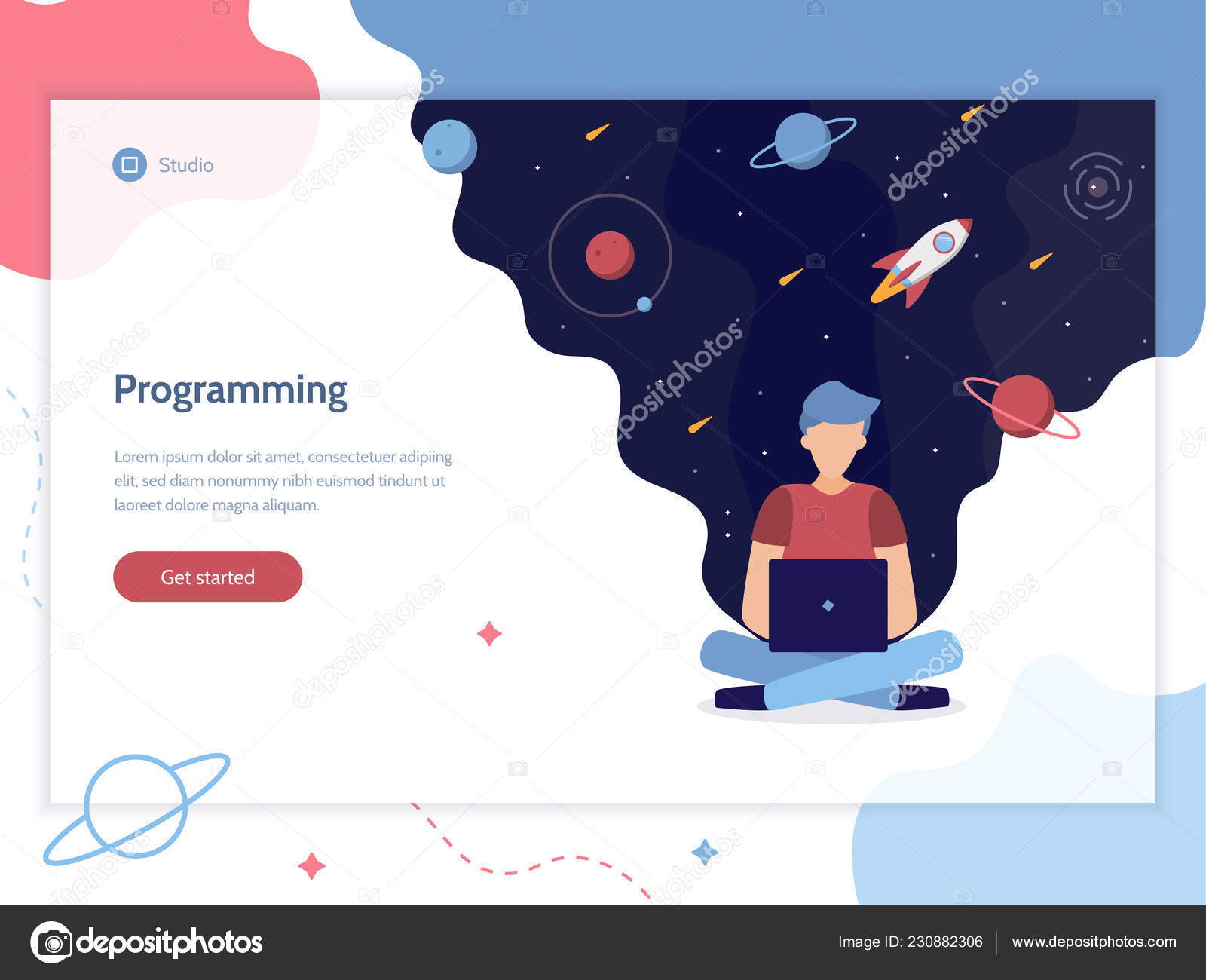 Space programming web banner — Stock Vector © KatyFlaty #230882306