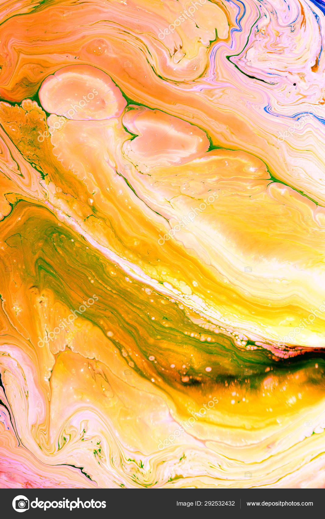 Mixture of acrylic paints Abstract liquid marble texture Fluid art ...