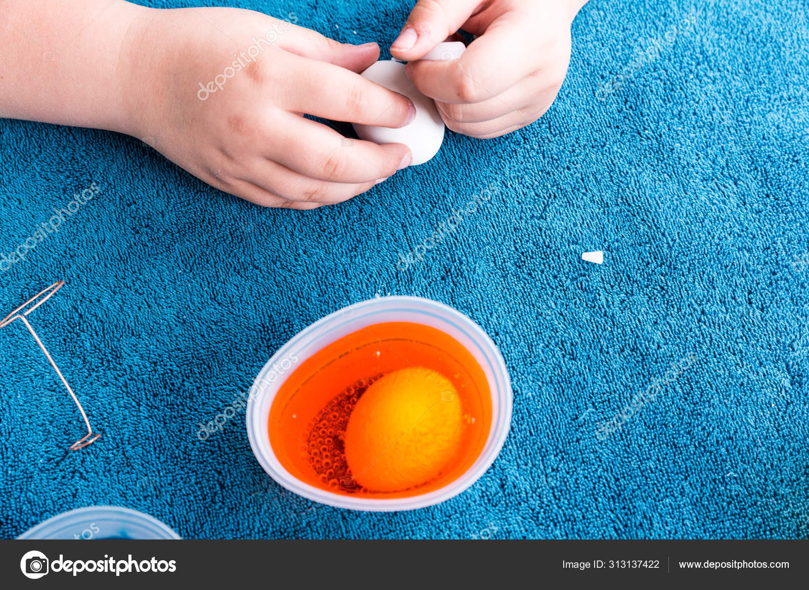 Waiting Egg Finish Sitting Dye Bath Easter Decorations — Stock Photo ...