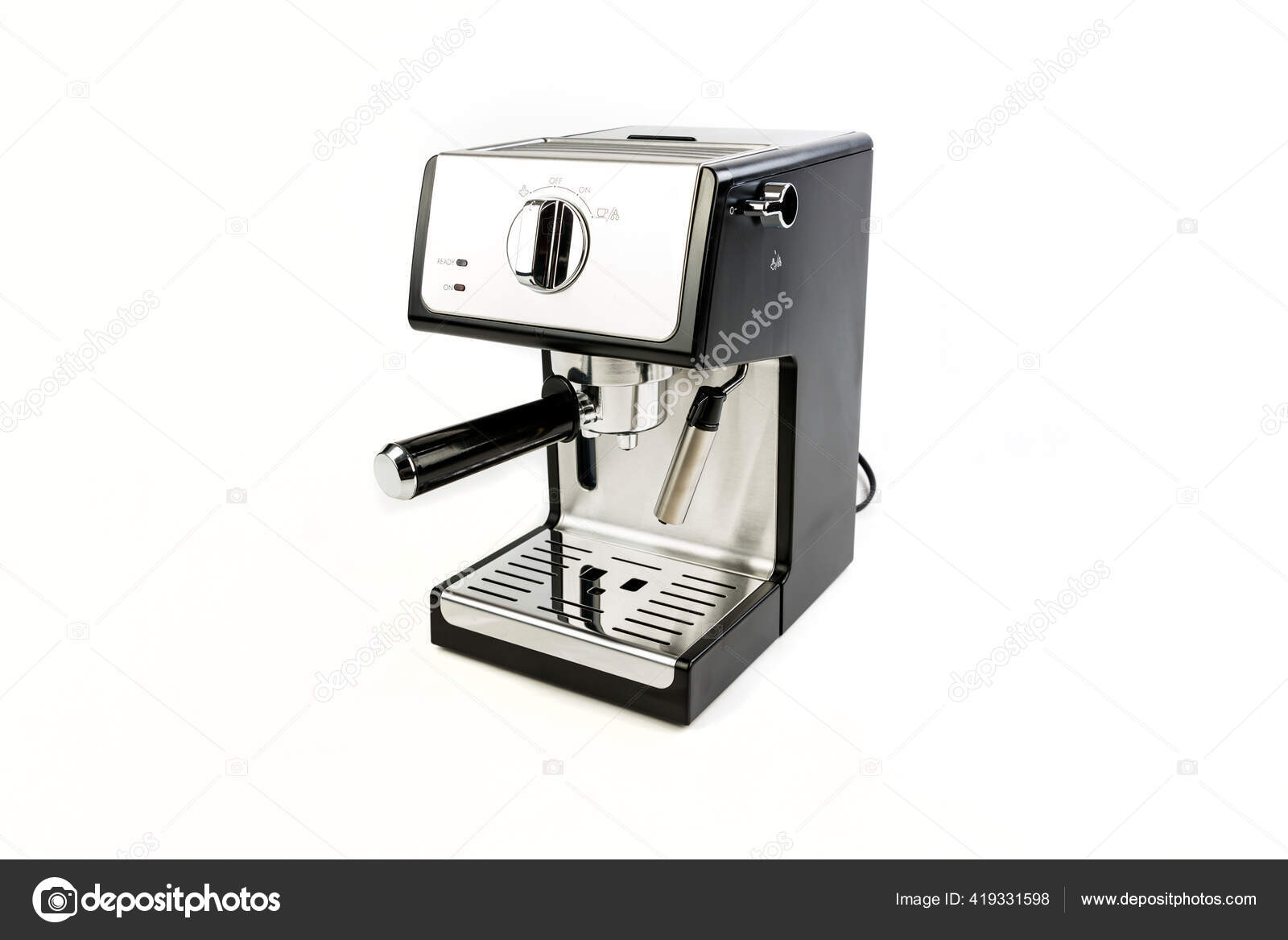 Black Silver Espresso Machine Cord Coiled — Stock Photo © Ecummings00 ...