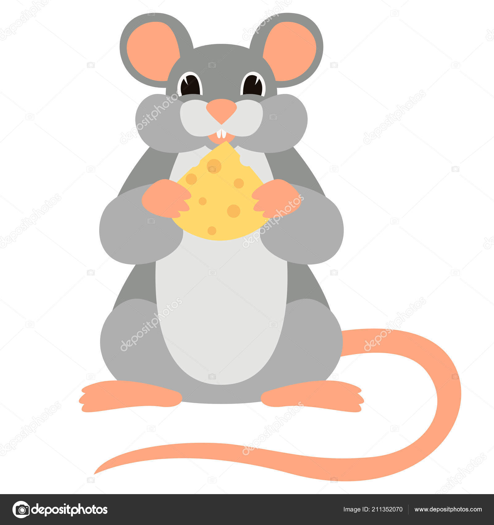 Desenho animado mouse vetor ilustração plana estilo frontal imagem ...