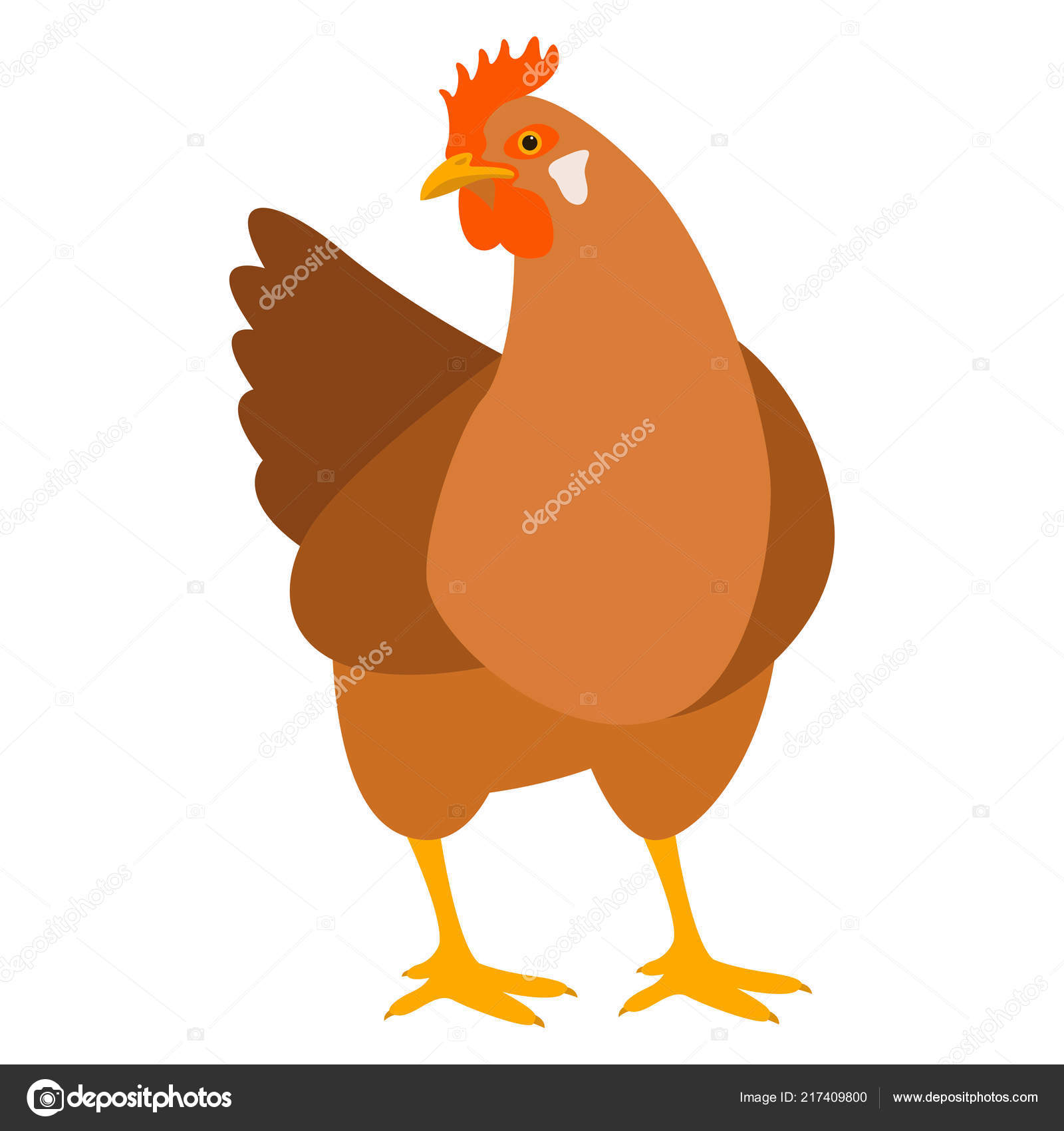 Chicken vector illustration flat style front Stock Vector Image by ...