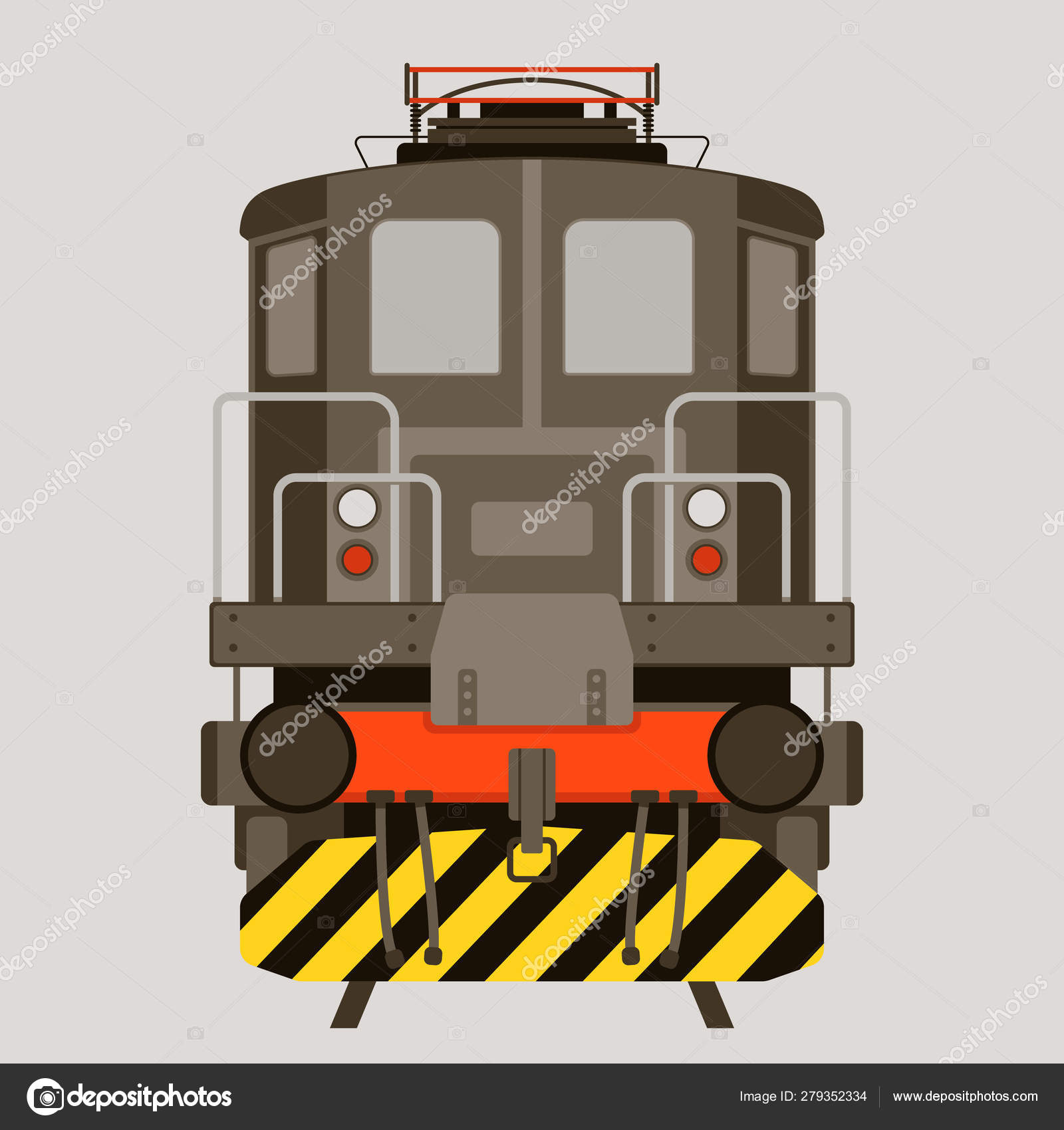 Locomotora, ilustración vectorial, estilo plano, parte frontal Vector ...
