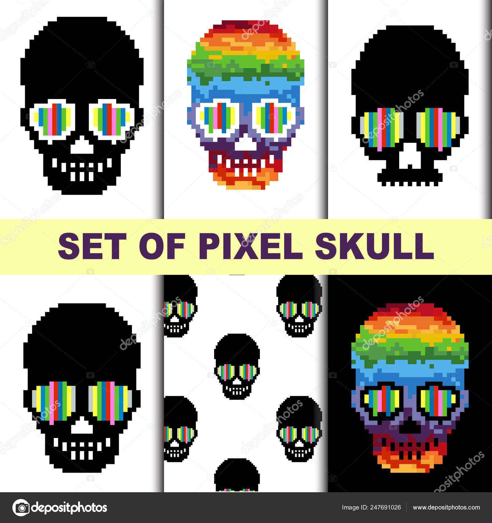 Pixel Skull Pattern
