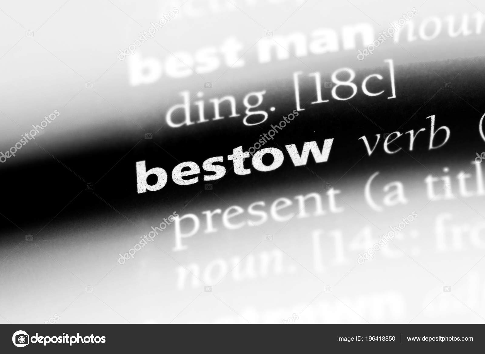 Bestow Word Dictionary Bestow Concept ⬇ Stock Photo, Image by ...