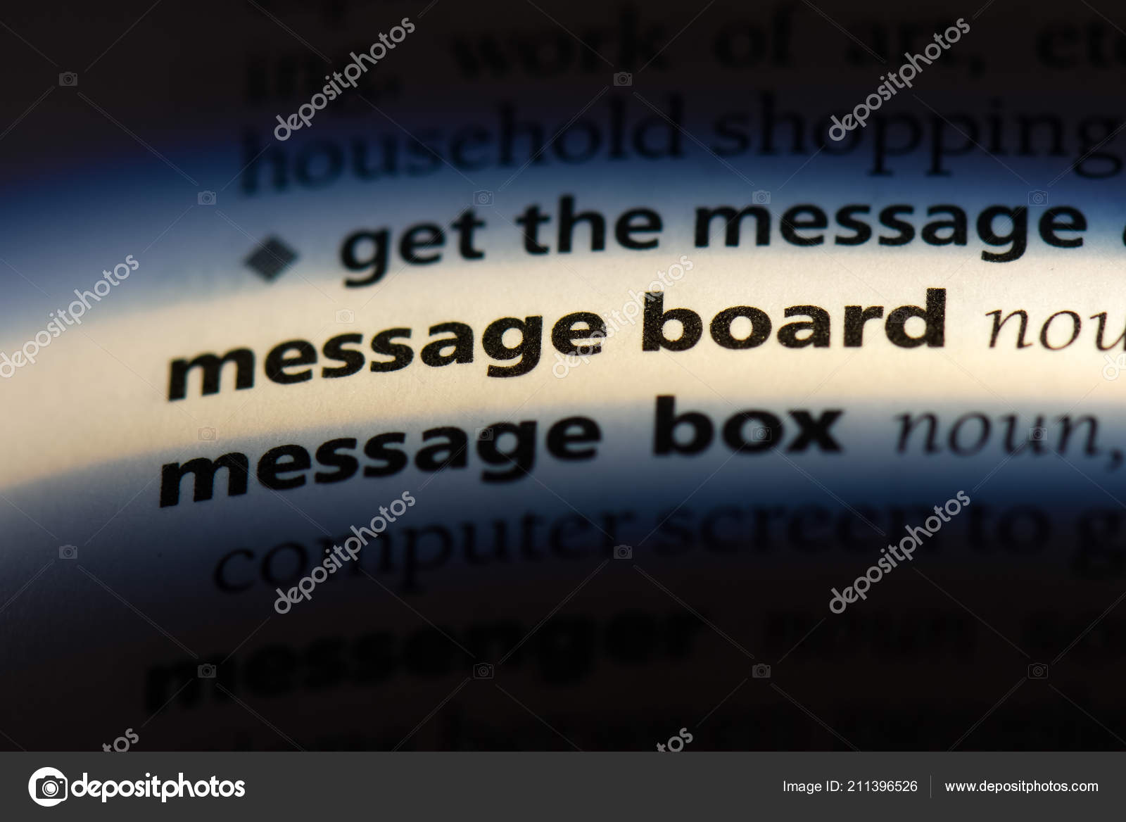 Message Board Word Dictionary Message Board Concept — Stock Photo ...