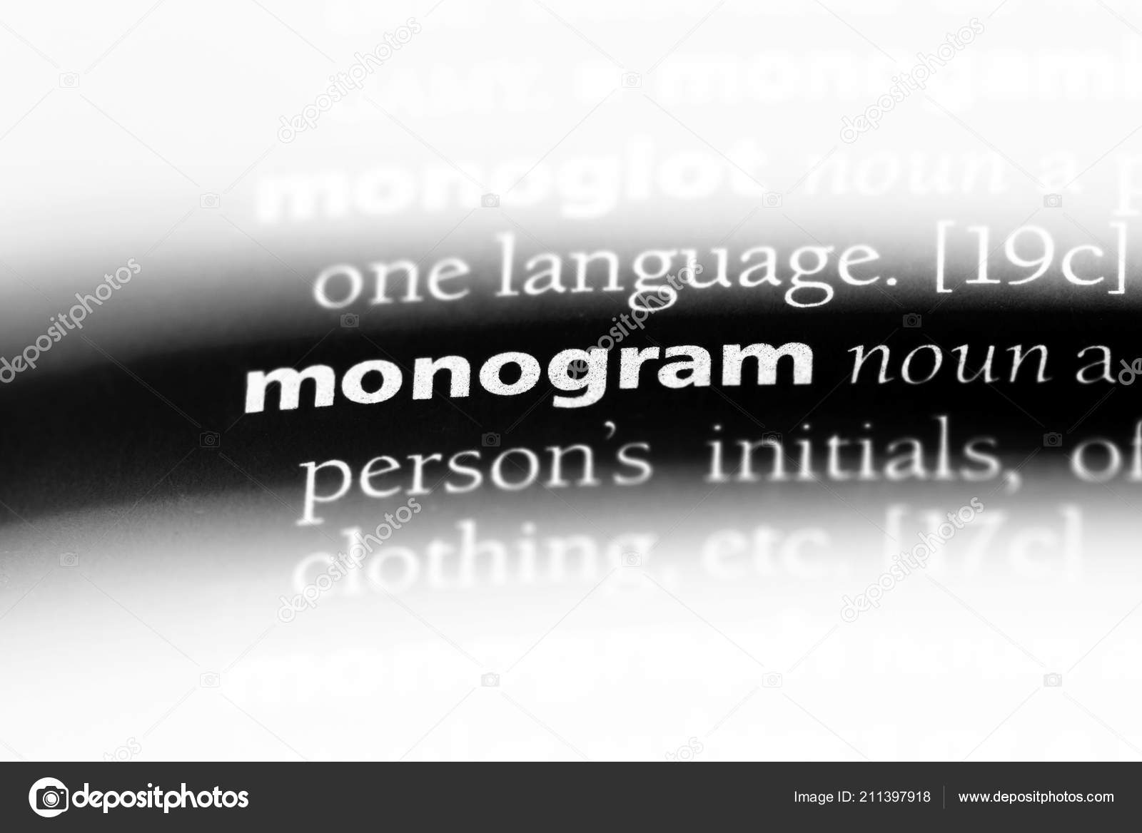 Monogram Word Dictionary Monogram Concept — Stock Photo © Casimiro_PT ...