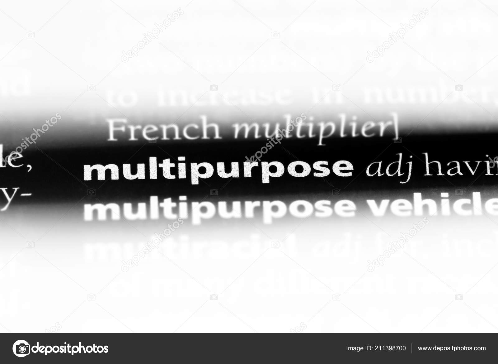 Multipurpose Word Dictionary Multipurpose Concept — Stock Photo ...