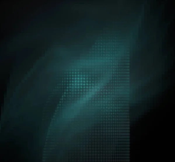 Blue pixel grid fractal on a black background - Stock Image - Everypixel