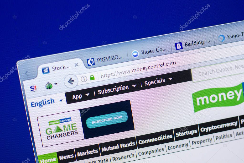 Ryazan, Rusia - 20 de mayo de 2018: P gina web de MoneyControl en la ...
