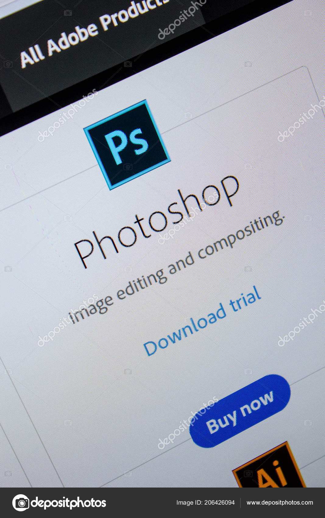 Ryazan Russia July 2018 Adobe Photoshop Software Logo Official Website ...