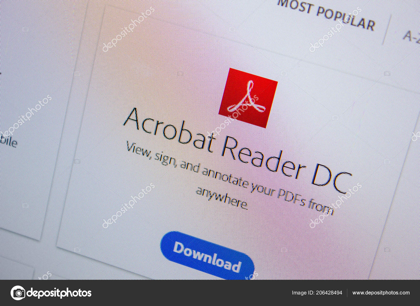 Ryazan Russia July 2018 Adobe Acrobat Reader Software Logo Official ...