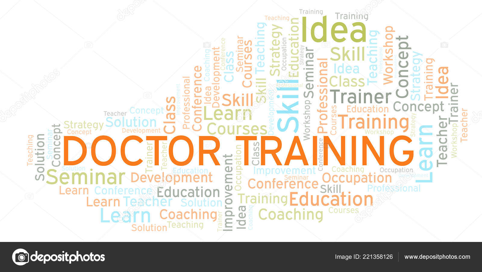 Doctor Training Word Cloud Wordcloud Made Text Only — Stock Photo ...