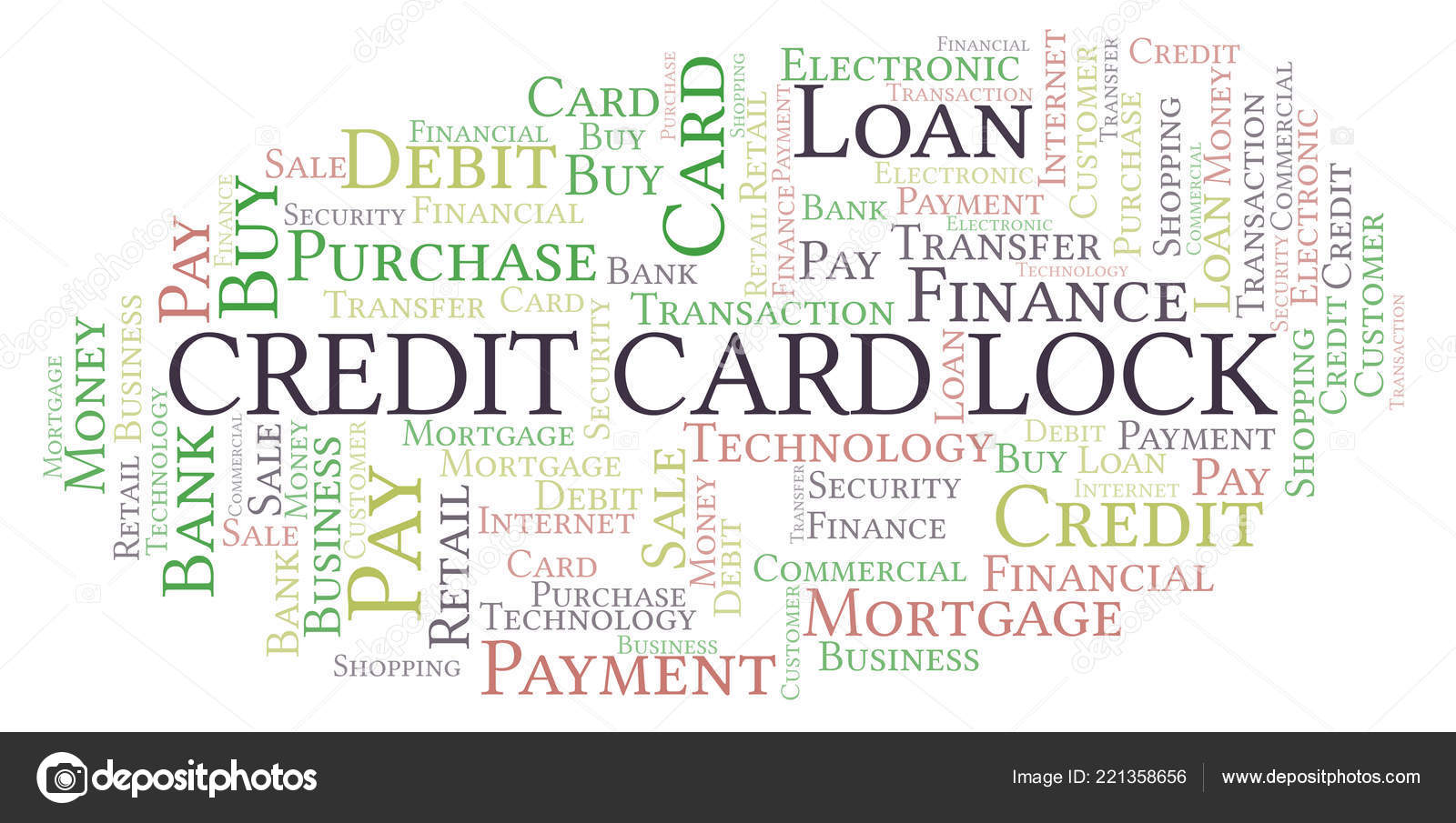 Credit Card Lock Word Cloud Wordcloud Made Text Only — Stock Photo ...