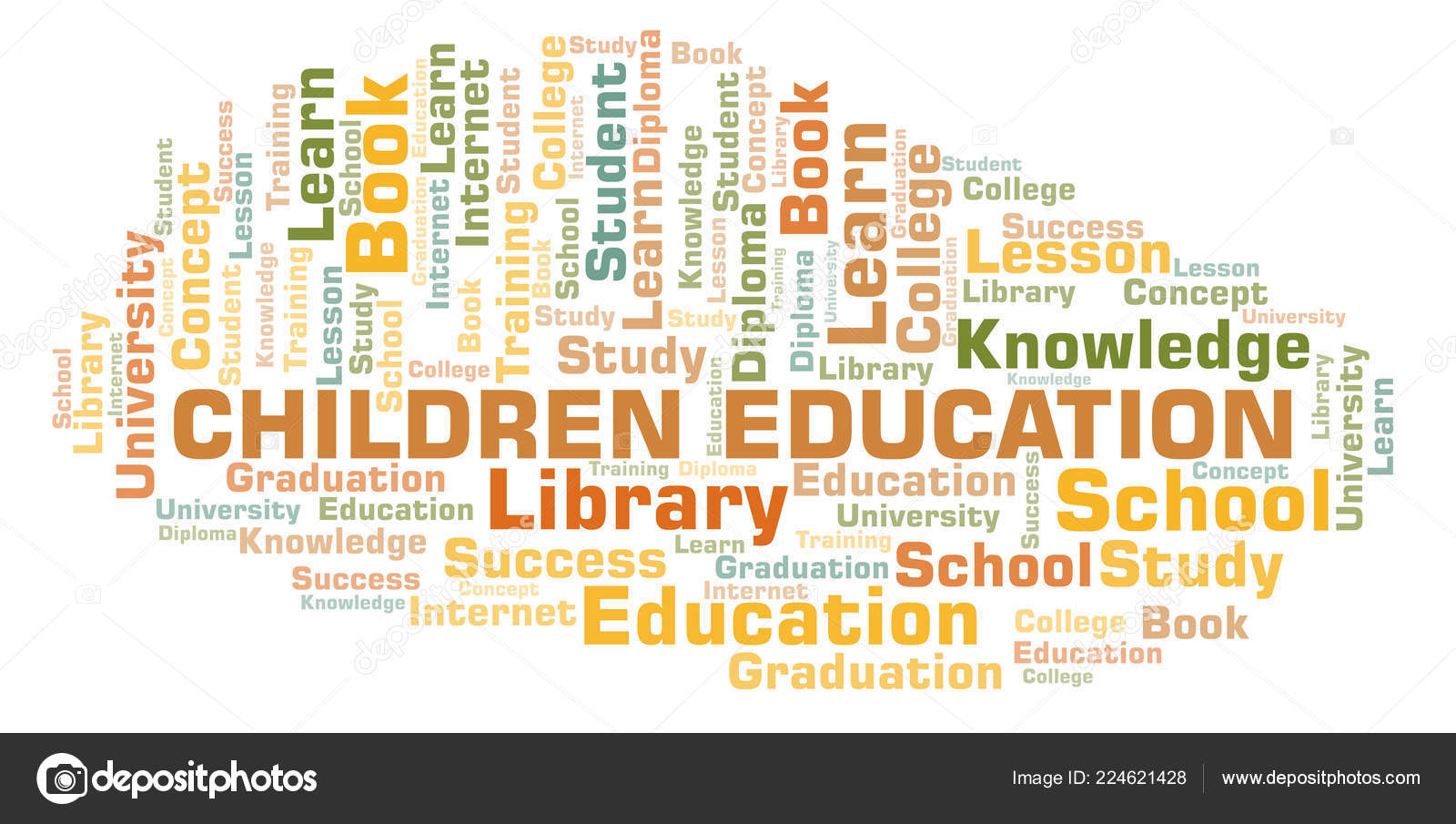 Children Education Word Cloud Wordcloud Made Text Only — Stock Photo ...