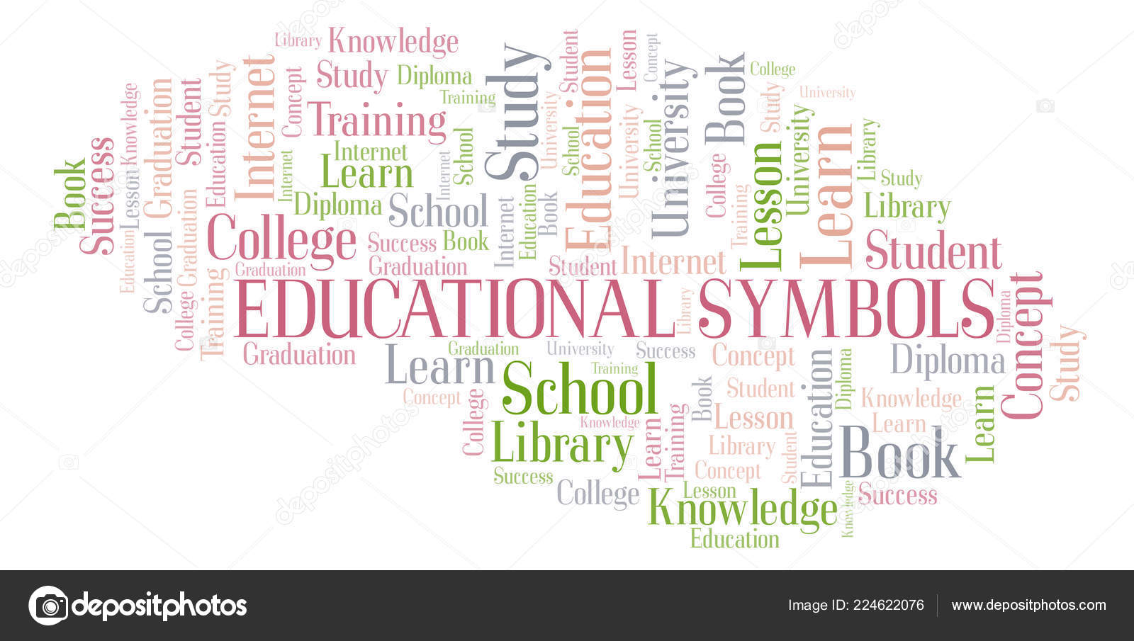 Educational Symbols Word Cloud Wordcloud Made Text Only — Stock Photo ...