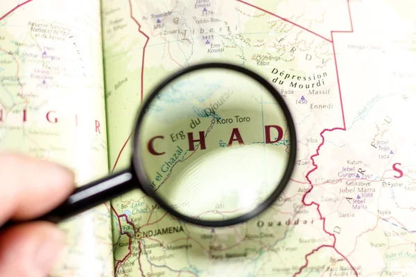 Ivanovsk, Russia - November 24, 2018: Chad on the map of the world ...