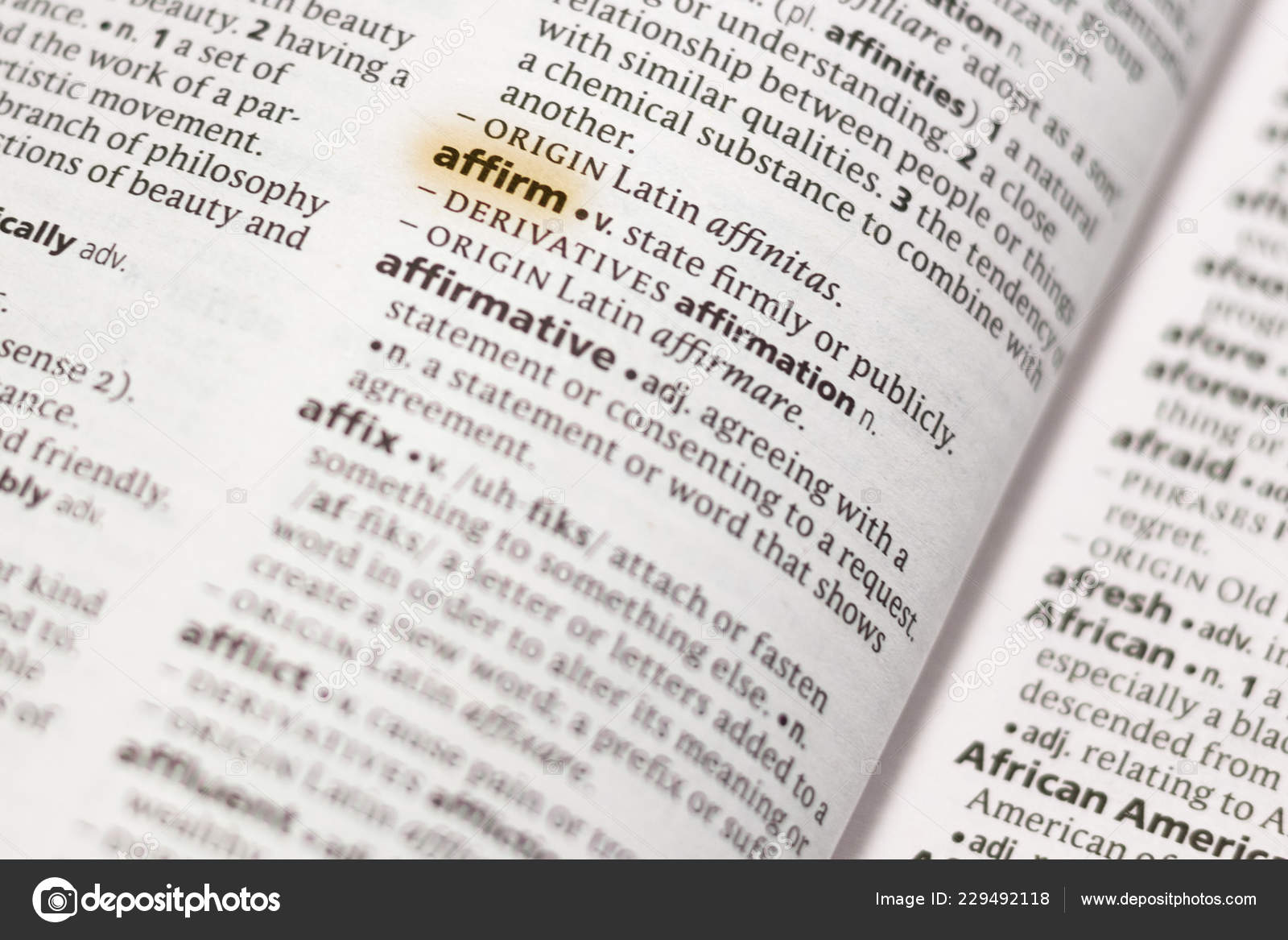 Word Phrase Affirm Dictionary Highlighted Marker Stock Photo by ...