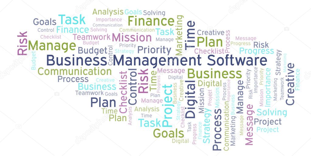 Software de gesti n empresarial word cloud, hecho solo con texto 2024