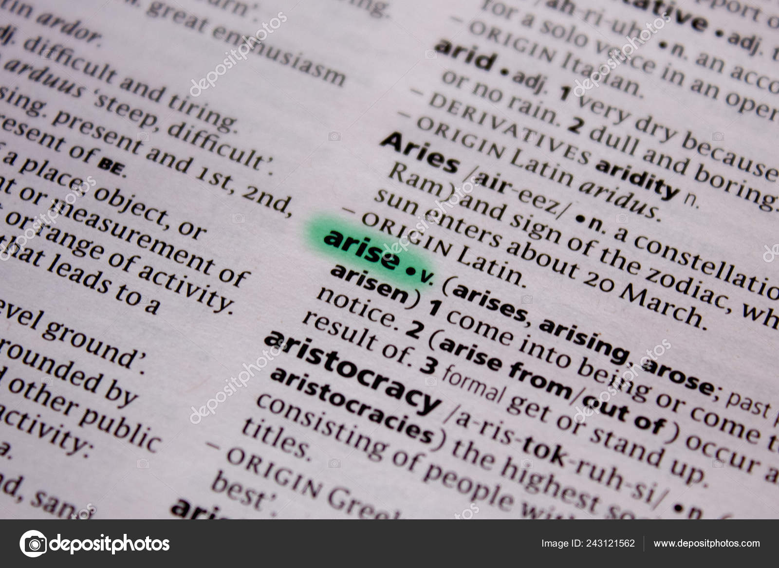 Arise Word Phrase Dictionary — Stock Photo © sharafmaksumov #243121562
