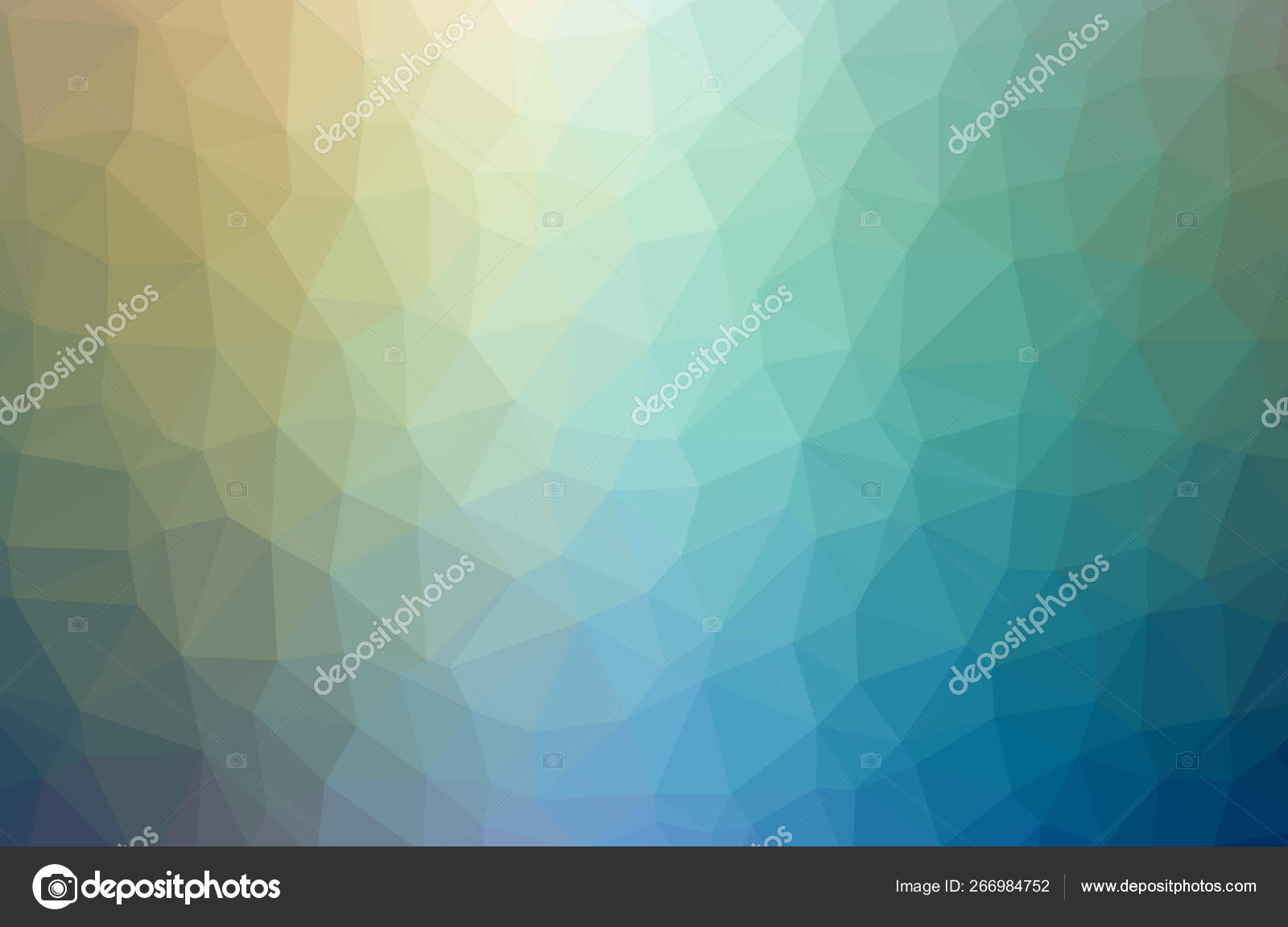 Illustration Abstract Blue Green Horizontal Low Poly Background ...