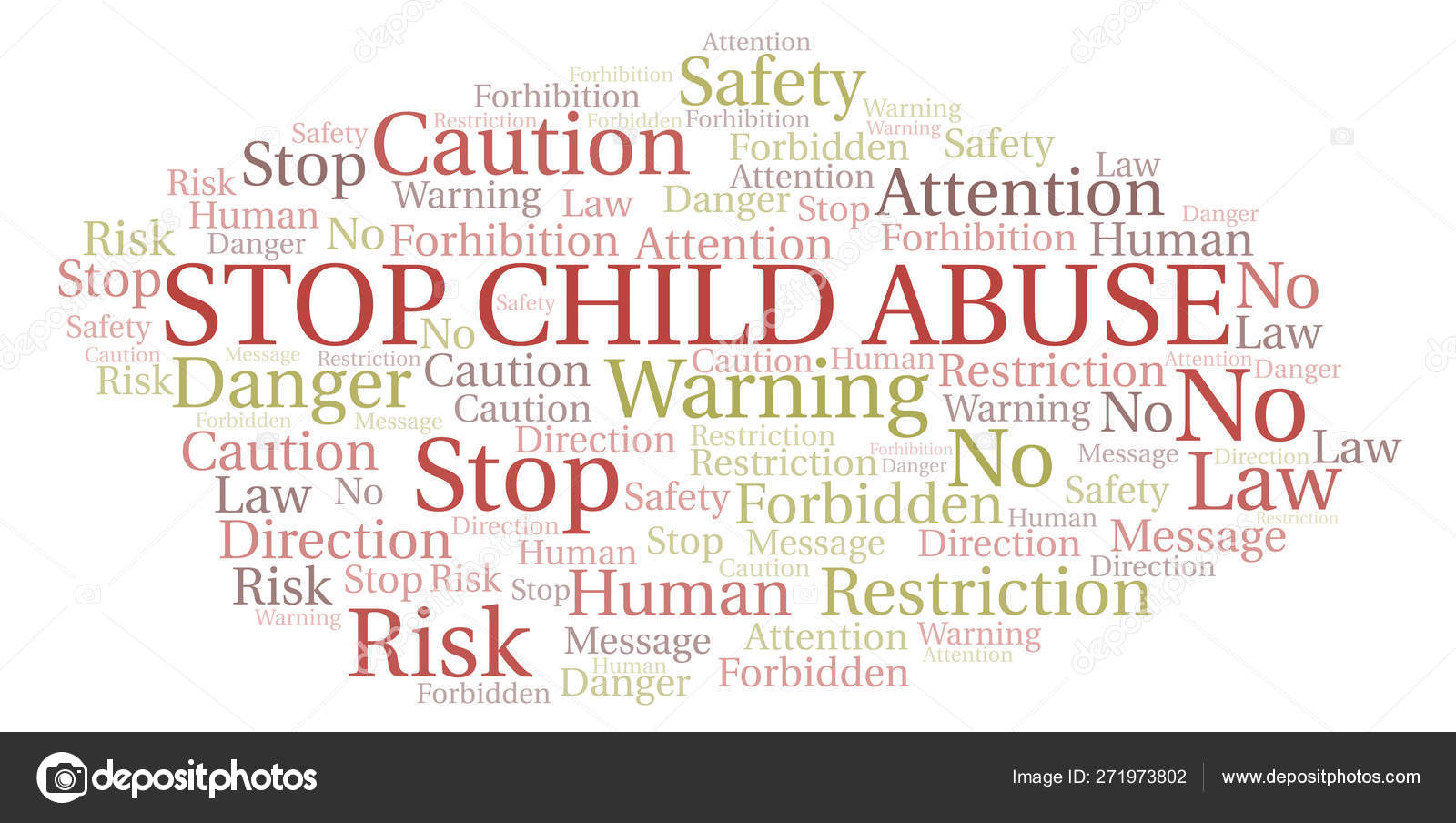 Stop Child Abuse word cloud. Wordcloud made with text only. Stock ...