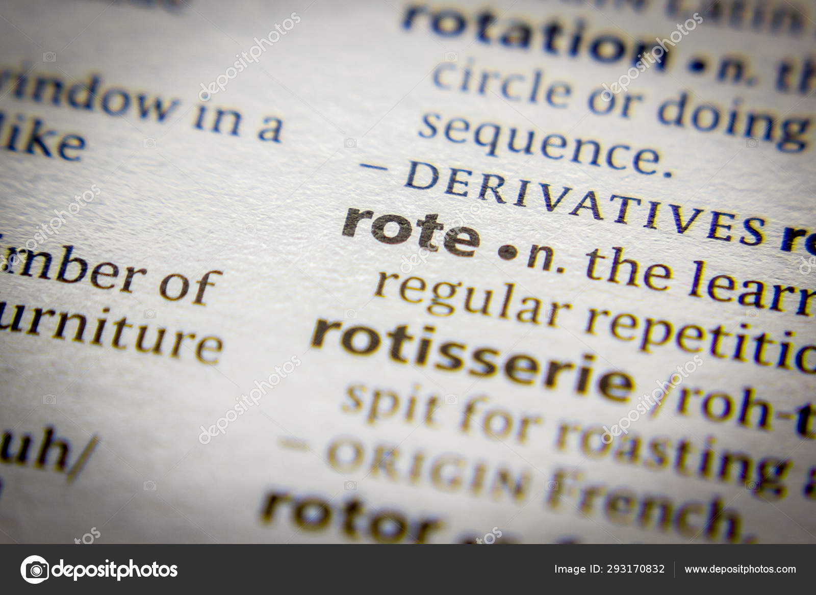 Word or phrase Rote in a dictionary. — Stock Photo © sharafmaksumov ...