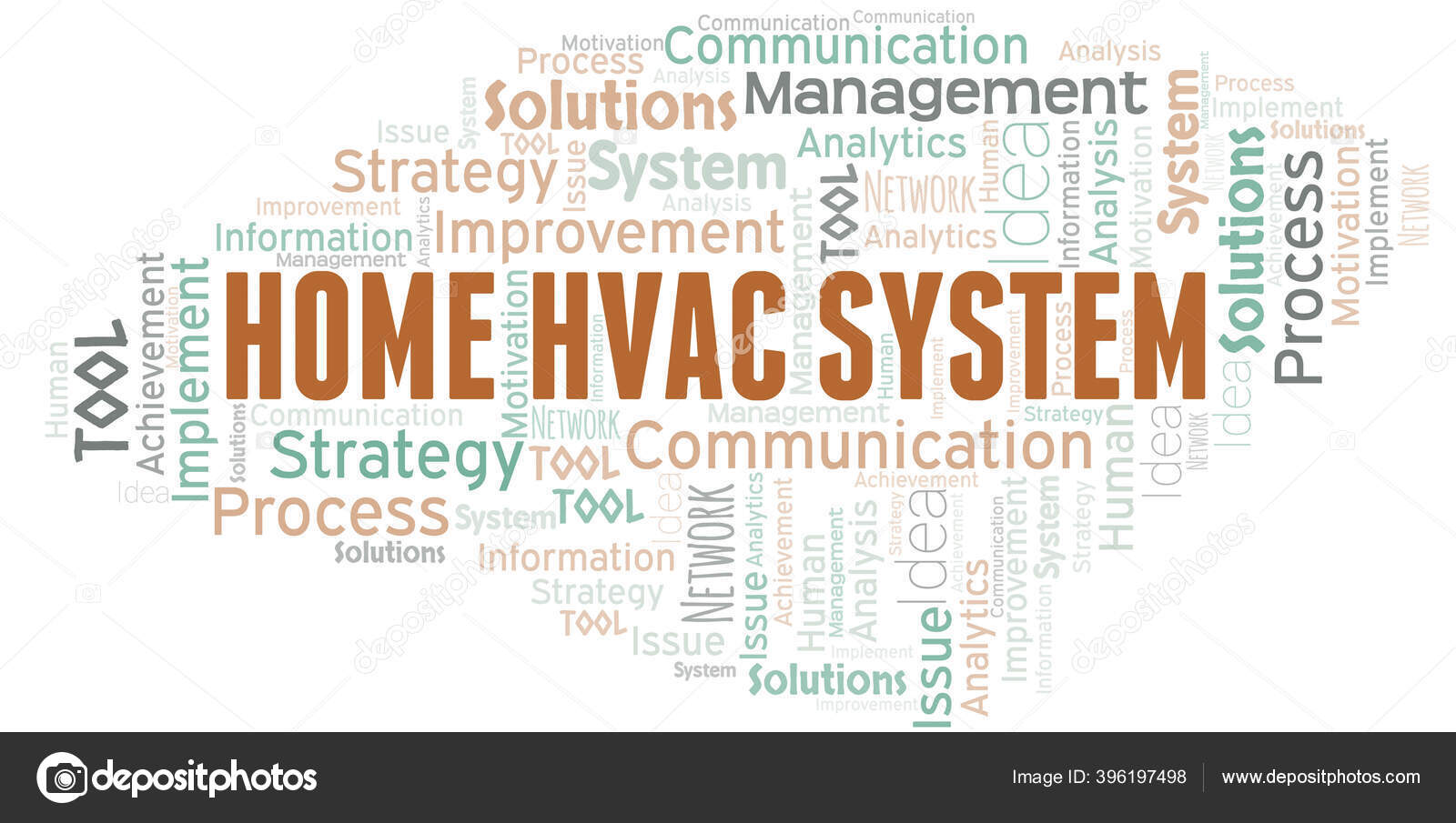 Home Hvac System Typography Vector Word Cloud Wordcloud Collage Made ...