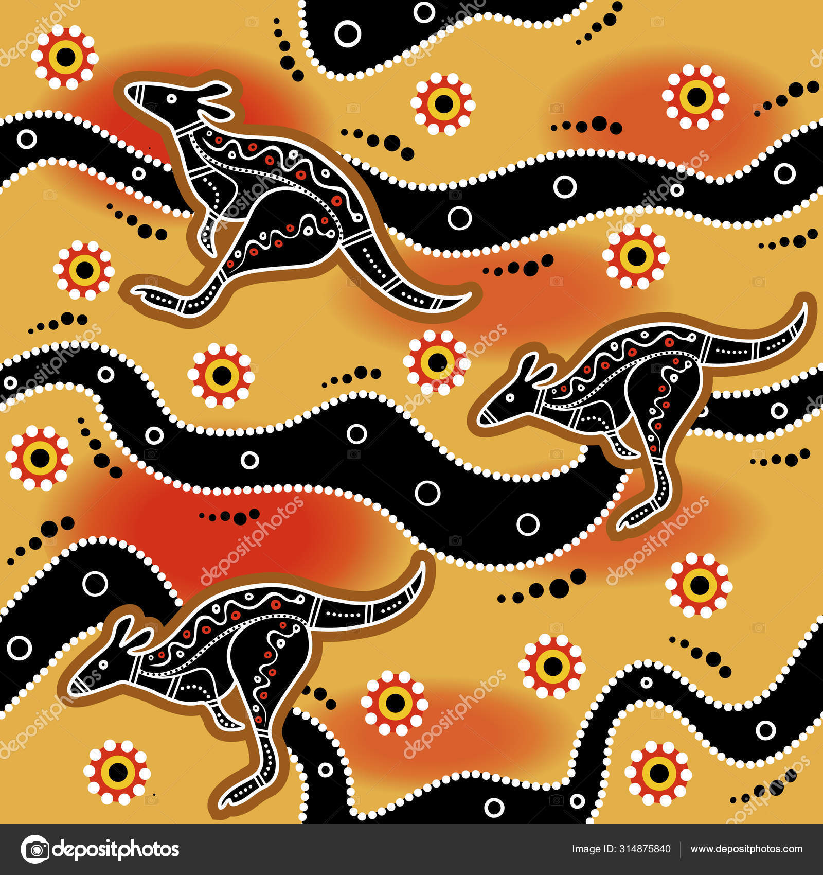 Australian Aboriginal Art Kangaroo