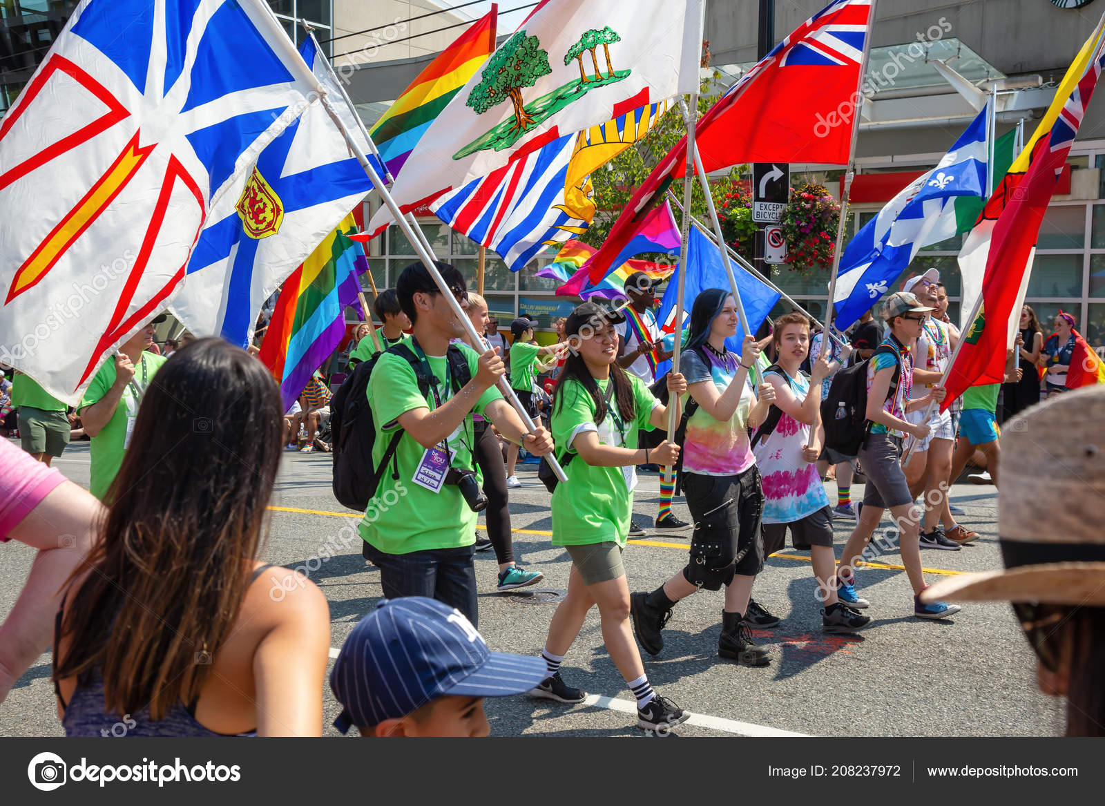 Downtown Vancouver British Columbia Canada August 2018 People ...