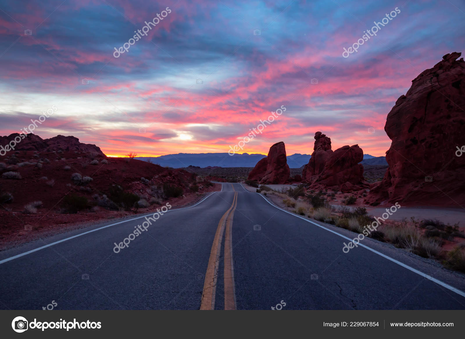 Desert Road Sunrise