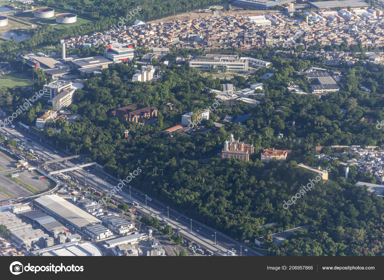 Aerial View Airplane Window Brasil Fiocruz Foundation While Flying Rio ...