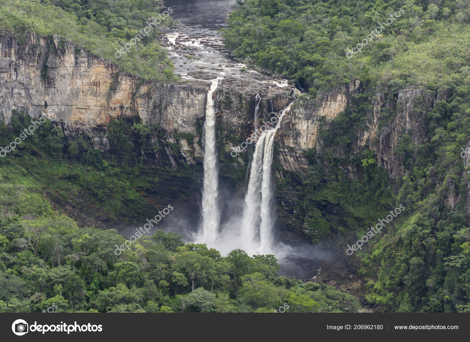 Beautiful Landscape Big Waterfalls Nature Seen Mirante Janela Window ...