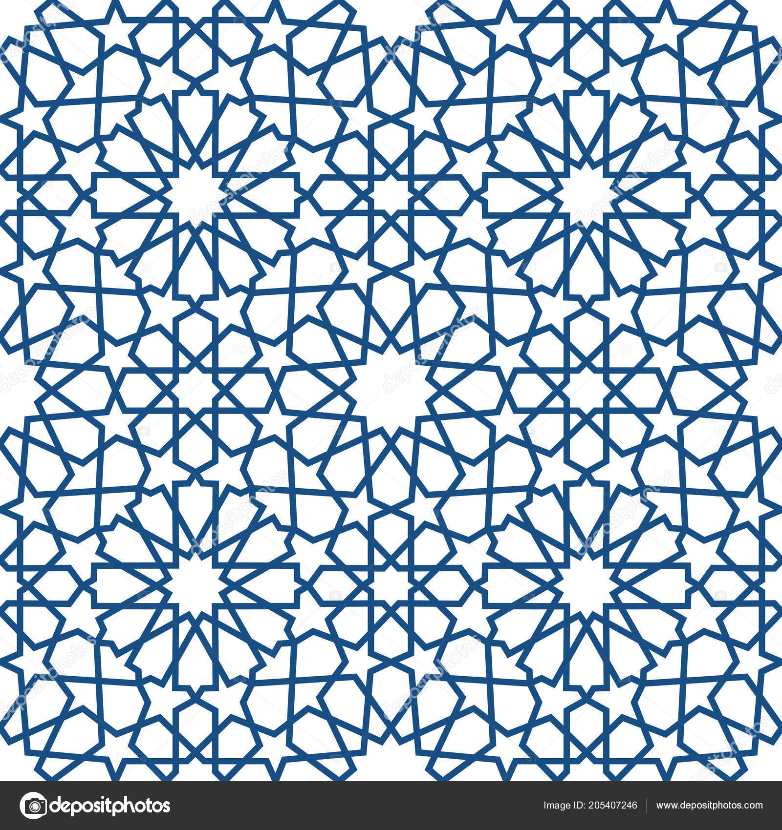 Blue islamic pattern . Seamless arabic geometric pattern, east ornament ...