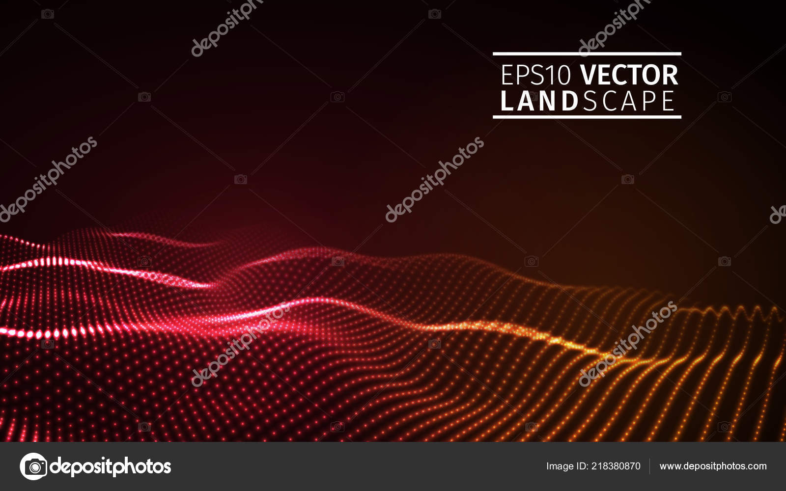 Glowing abstract digital wave particles. Futuristic vector illustration ... Glowing abstract digital wave particles. Futuristic vector illustration ...