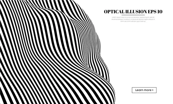 Fondo de l neas de ilusi n ptica. Ilusiones abstractas en blanco y negro en 3D. Dise o ...