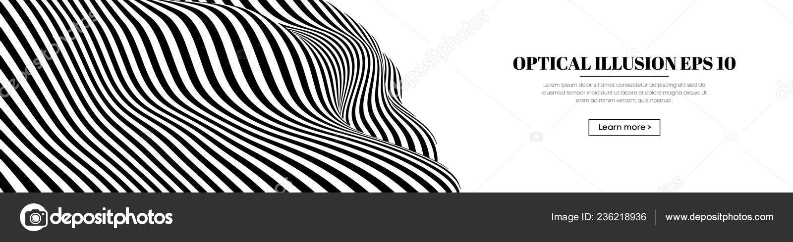 Optical Illusion Lines Background Abstract Black White Illusions Eps ...