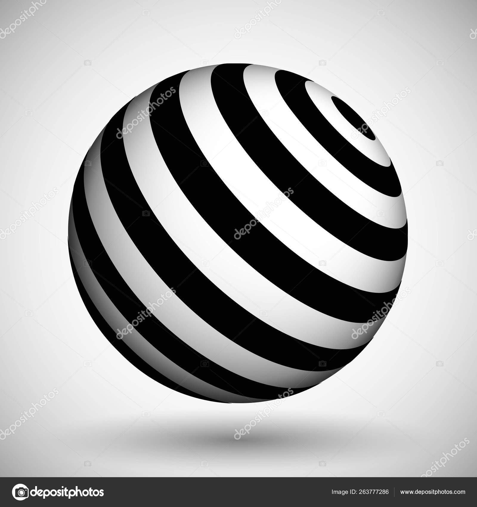 Optical illusion lines background. Abstract 3d black and white ...