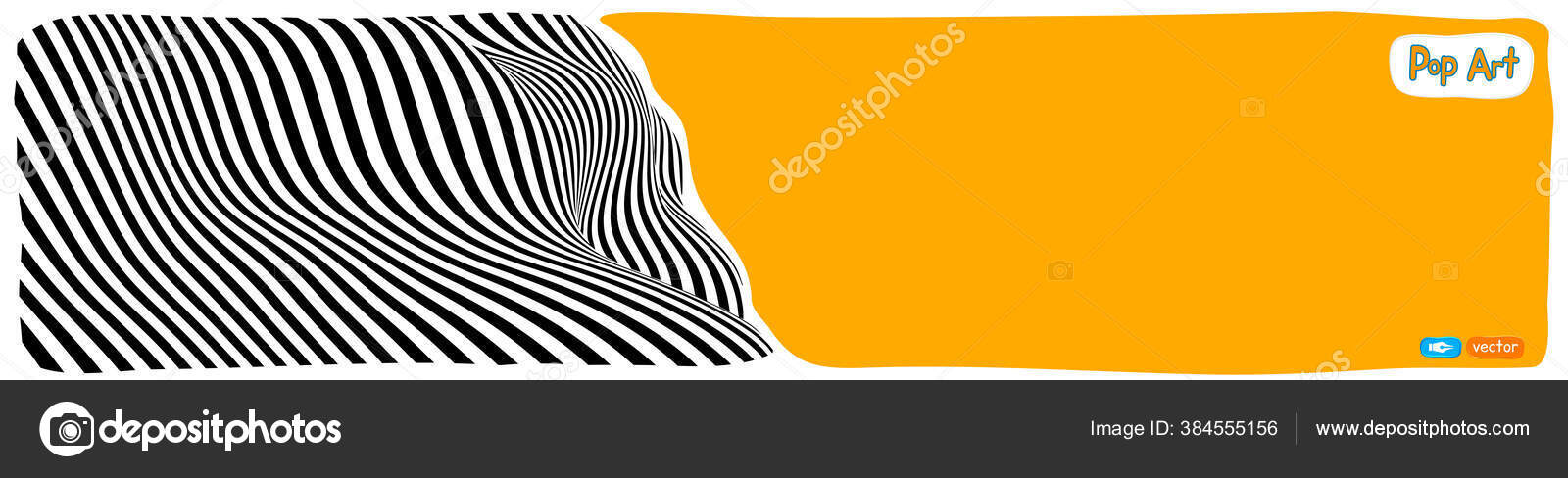 Op art vector illustration, yellow orange background, pop art ...