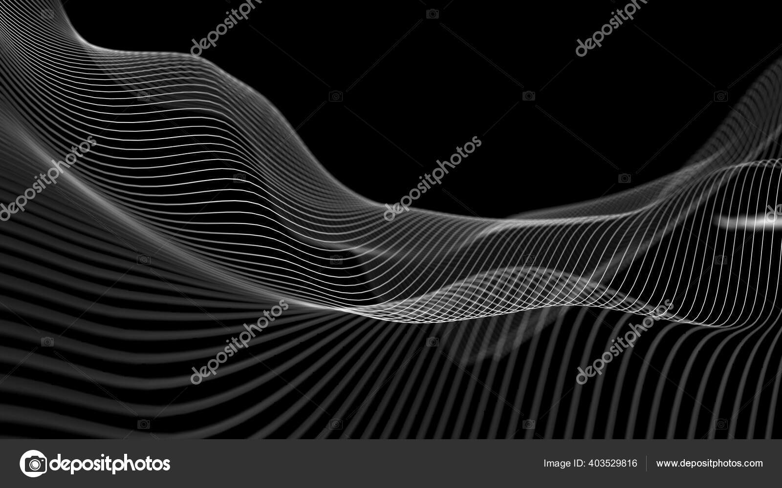 Modern black technology background 3d render. Abstract science ...