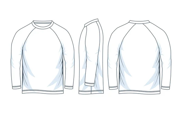 Mens Long Sleeves Shirt Templates Front Side Back Views Vector Stock